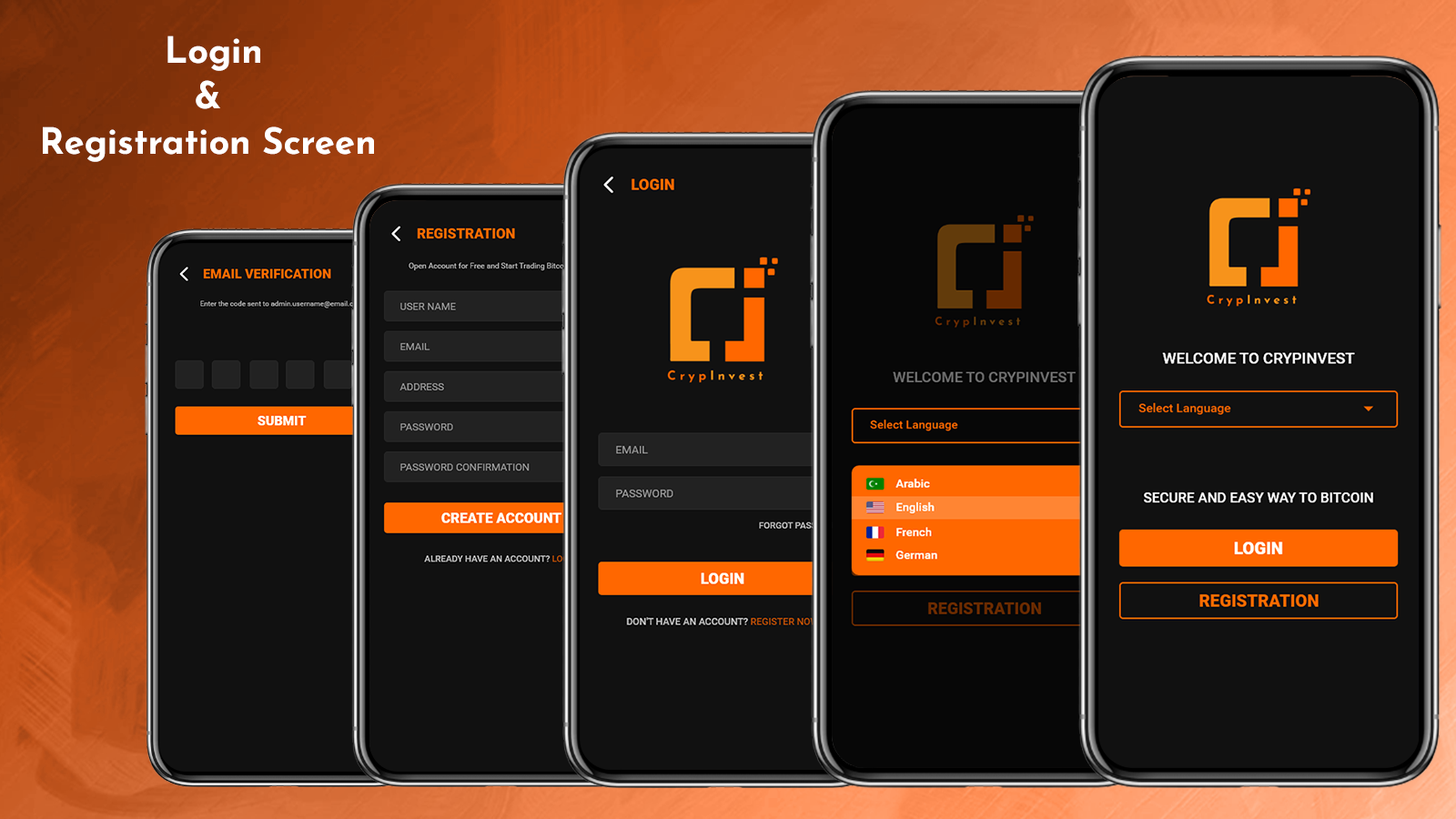 CrypInvest - Cryptocurrency Investment Platform Flutter App UI Kit by AppDevsX